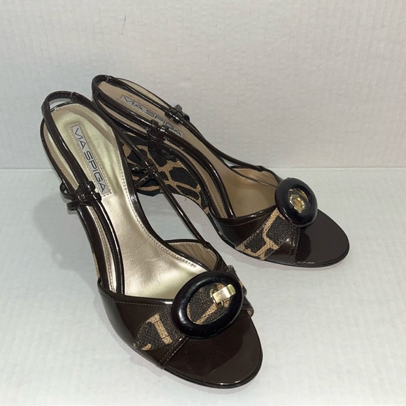 Via Spiga | Shoes | Via Spiga Giraffe Print Wedge Strappy Sandal With ...